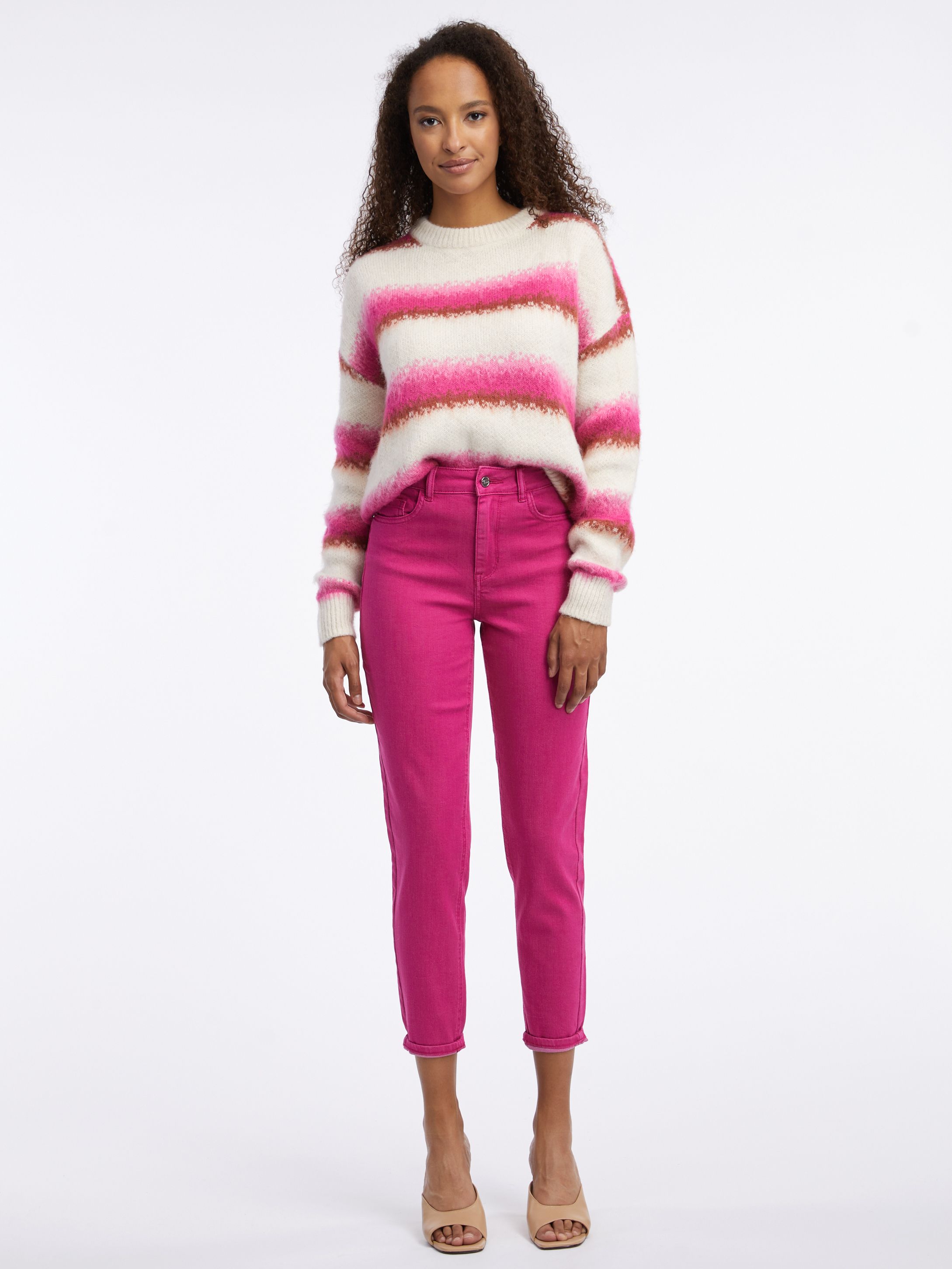 Dunkelrosa Cropped Mom Fit Damenjeans ORSAY | Orsay.at - Der offizielle ...