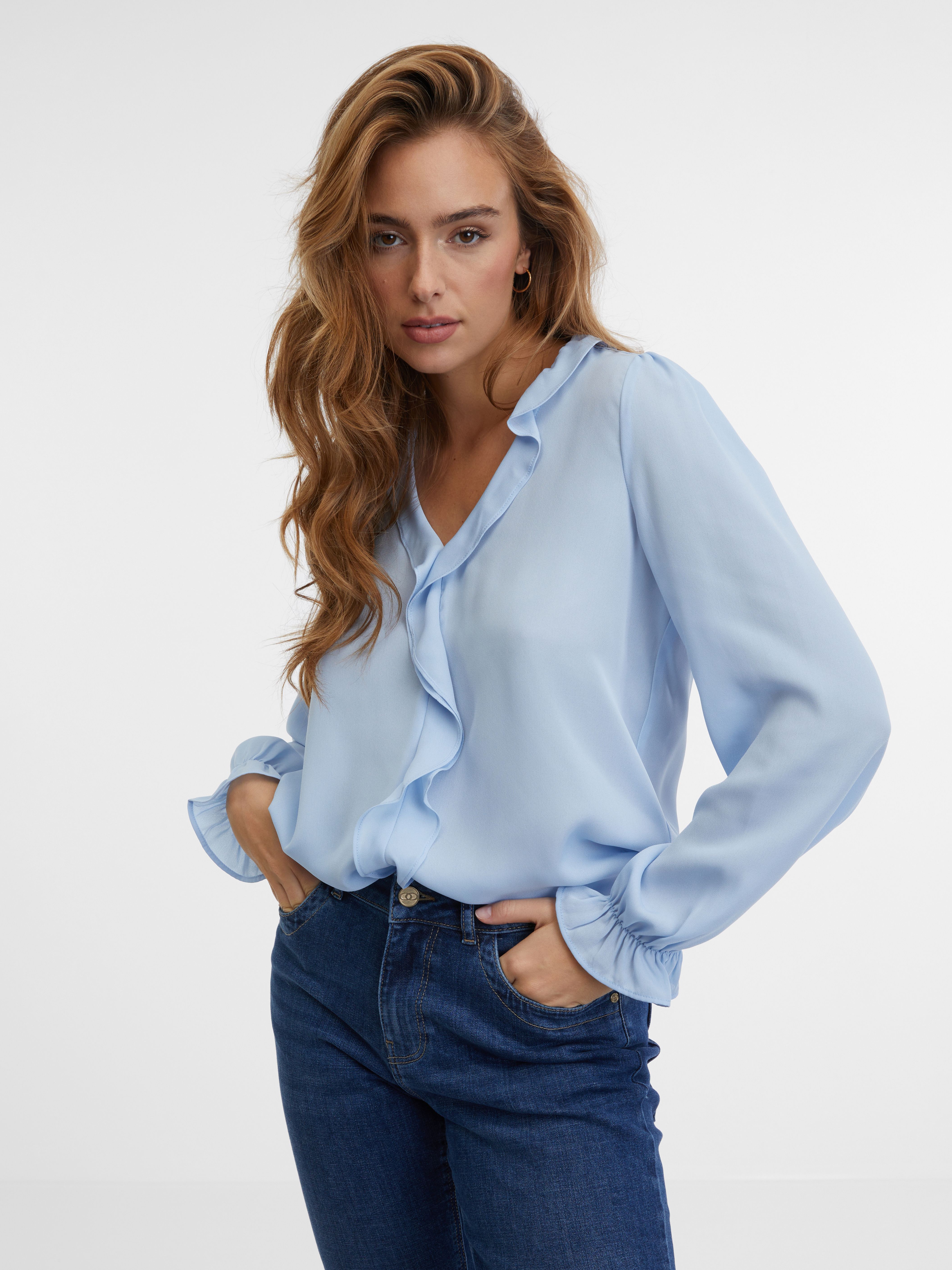 Hellblaue Bluse ORSAY | Orsay.de - Der offizielle E-Shop der Marke ...