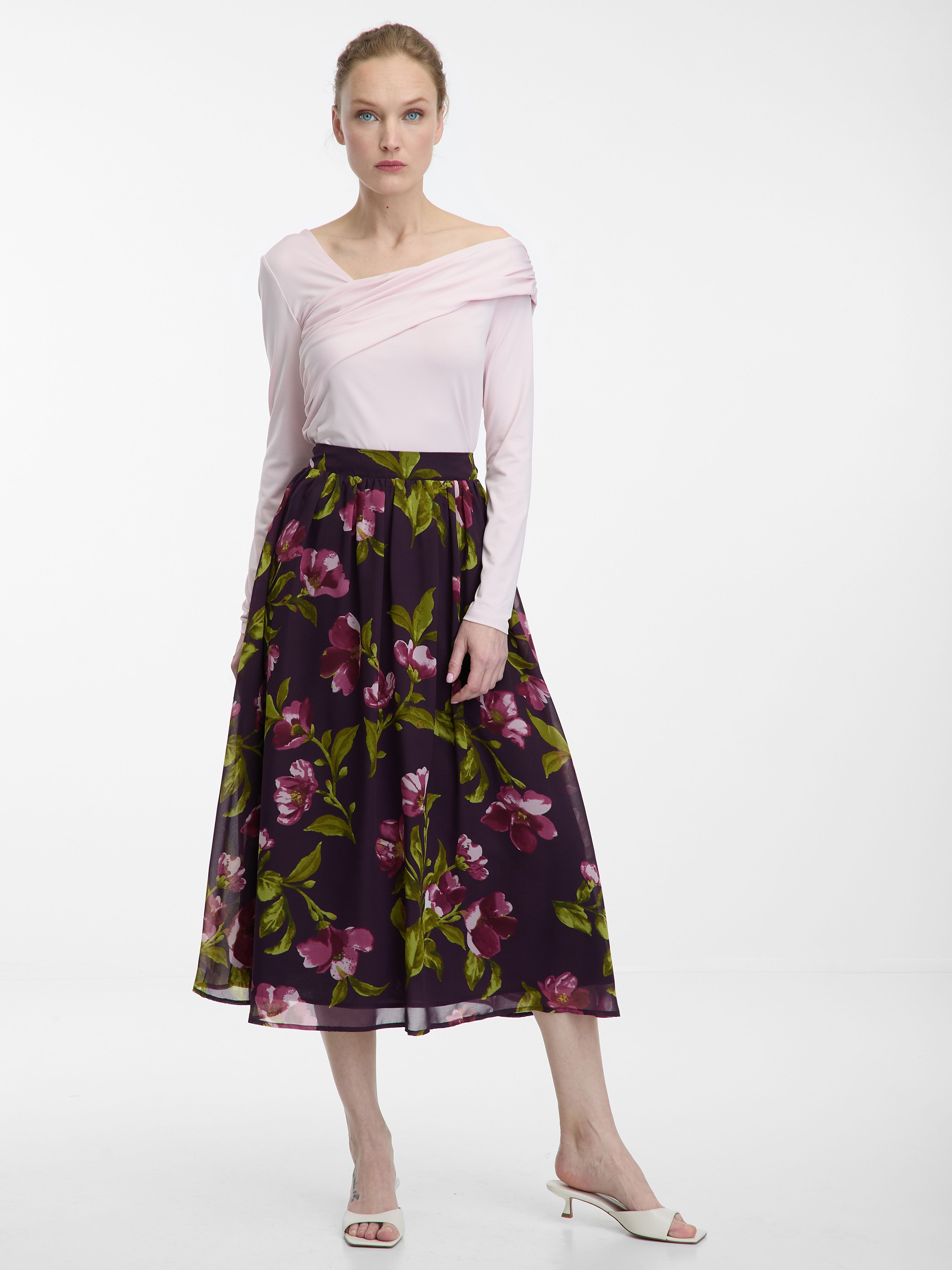 Lila Damen-Midi-Rock mit Blumenmuster ORSAY | Orsay.at - Der offizielle ...