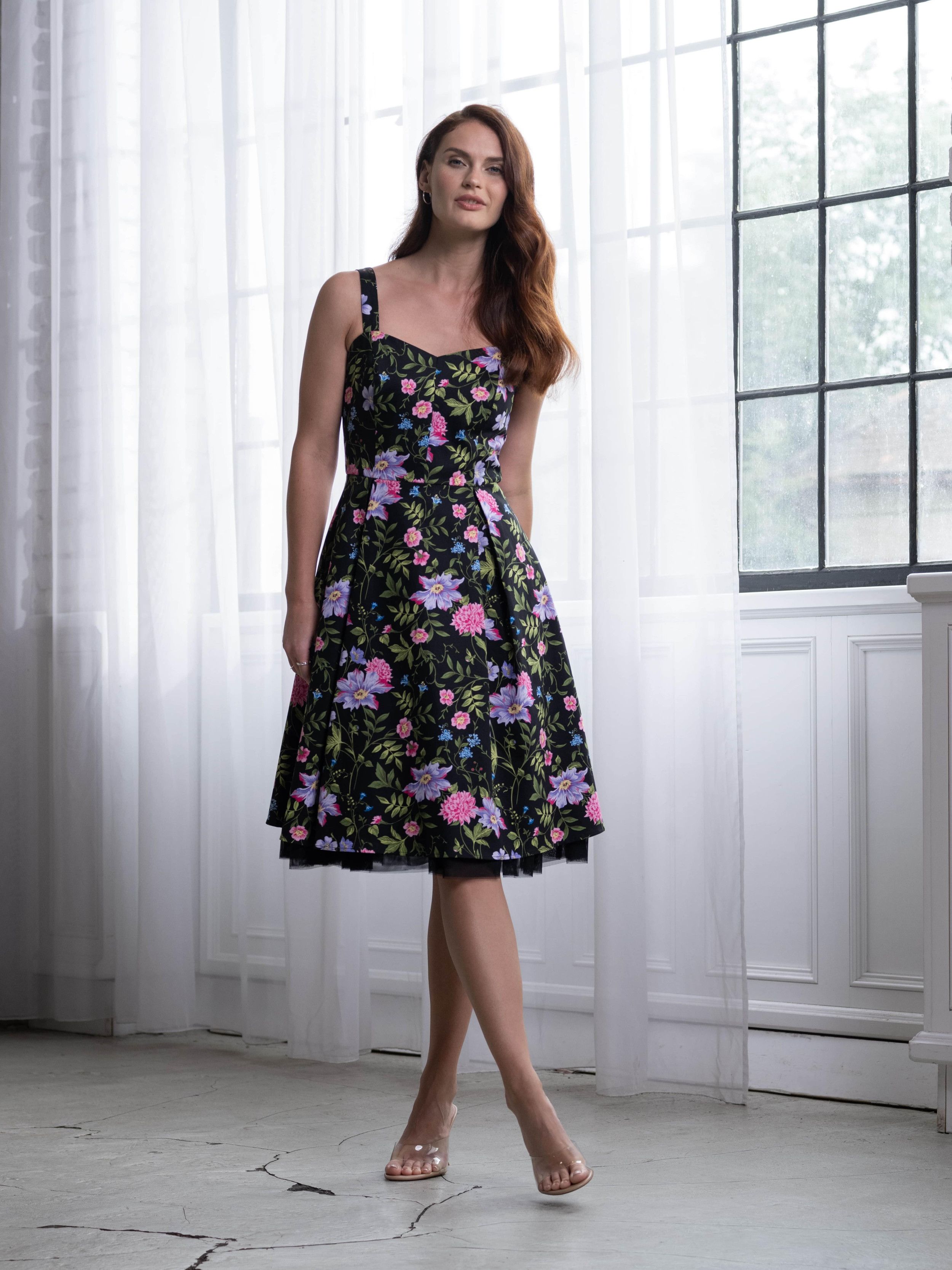 Rochie neagră cu flori pentru femei ORSAY | Orsay.ro - Magazinul ...