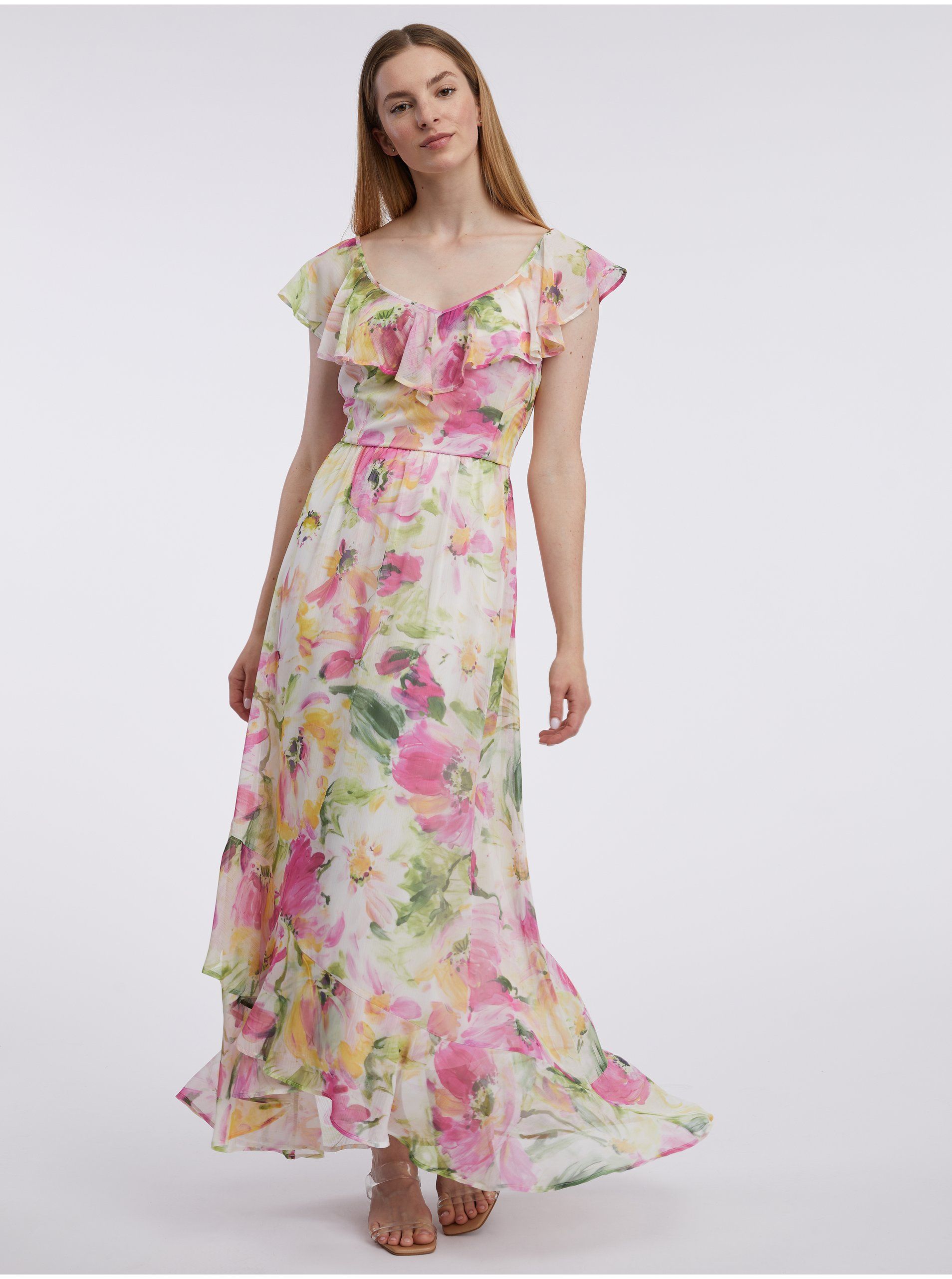 Rosa und weißes Damen-Maxikleid mit Blumenmuster ORSAY | Orsay.de - Der ...