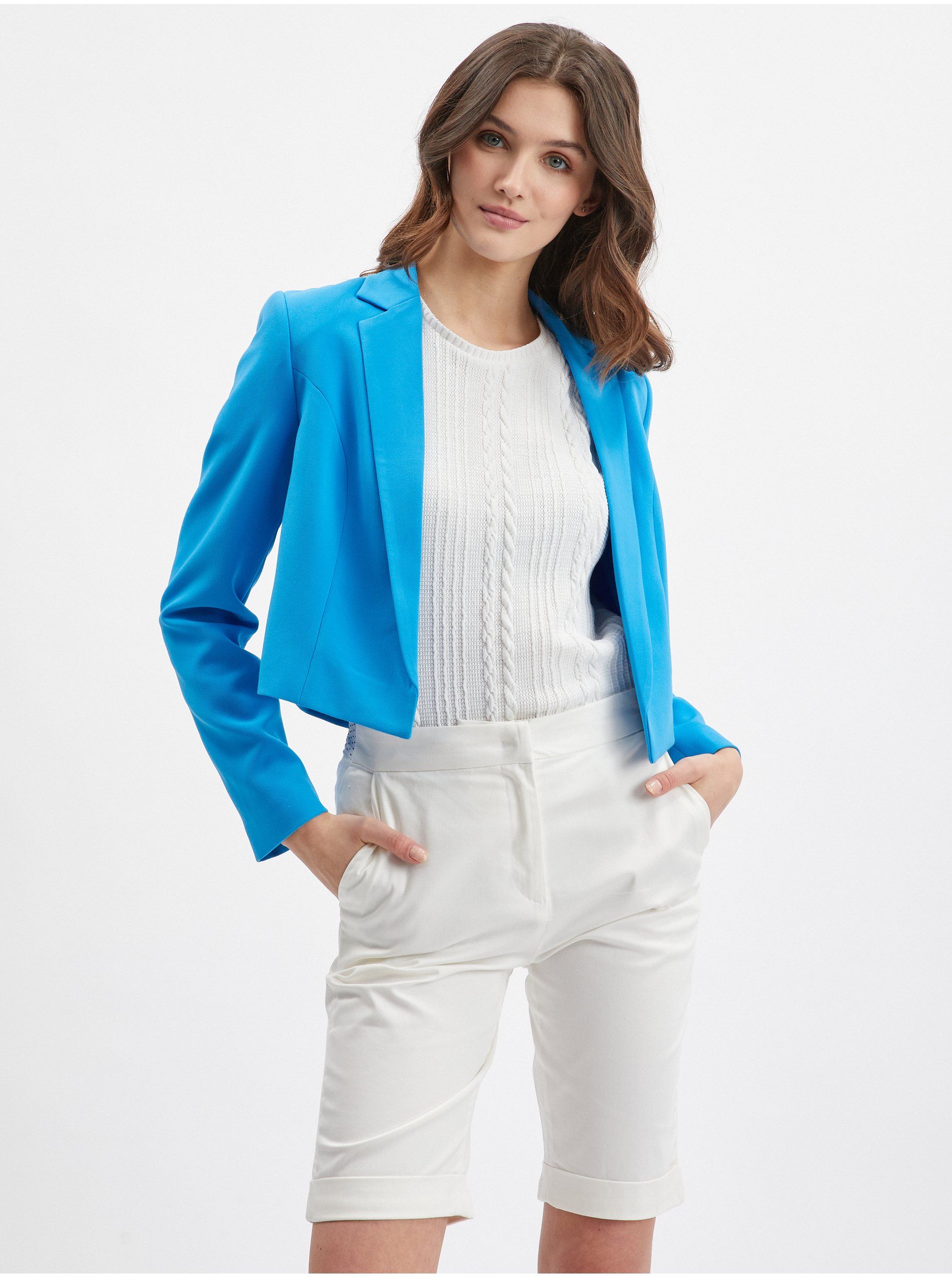 Modré dámské cropped sako ORSAY | Orsay.cz - Oficiální e-shop značky ...