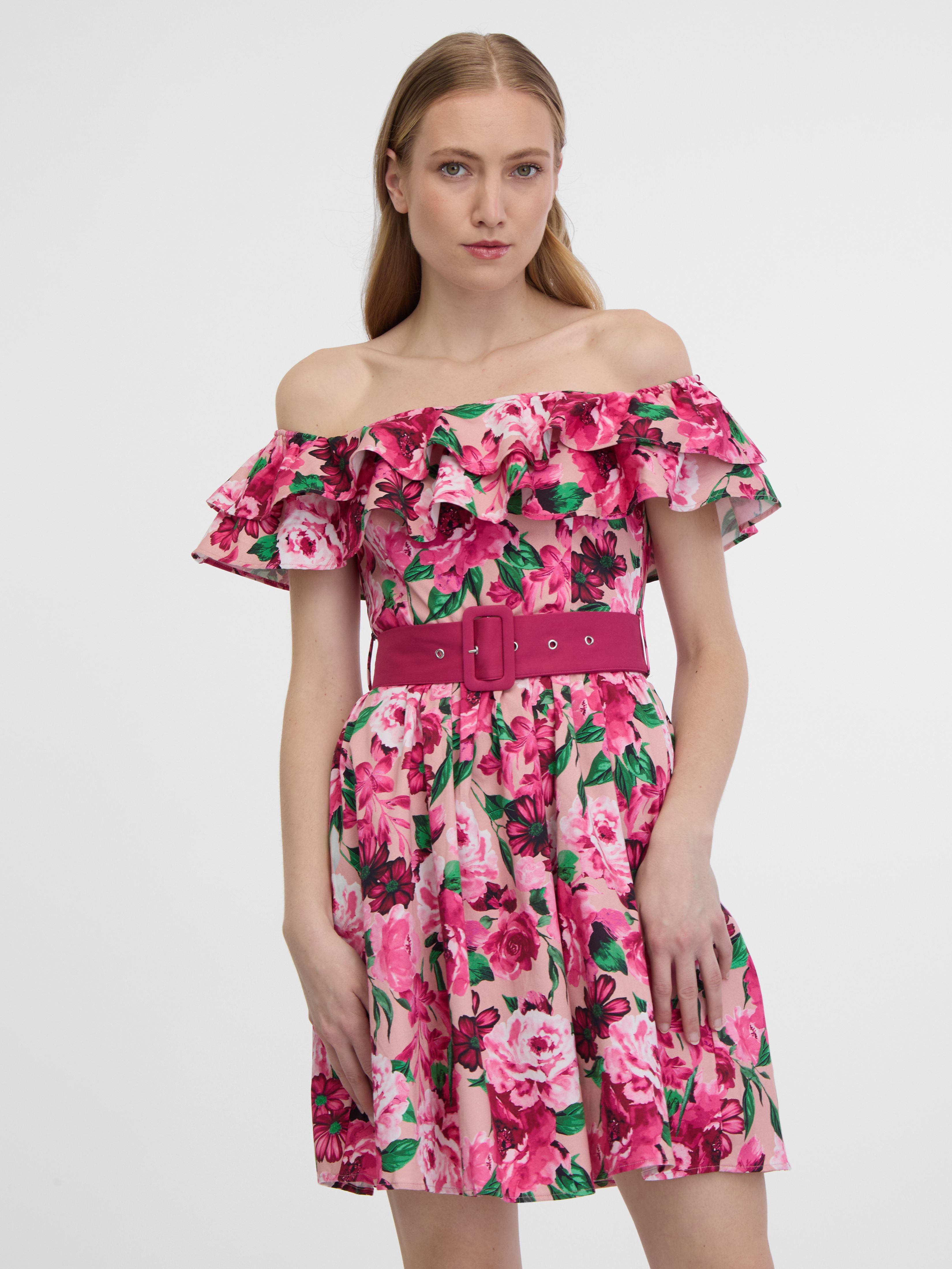 Rochie florală de damă roz închis ORSAY | Orsay.ro - Magazinul ...