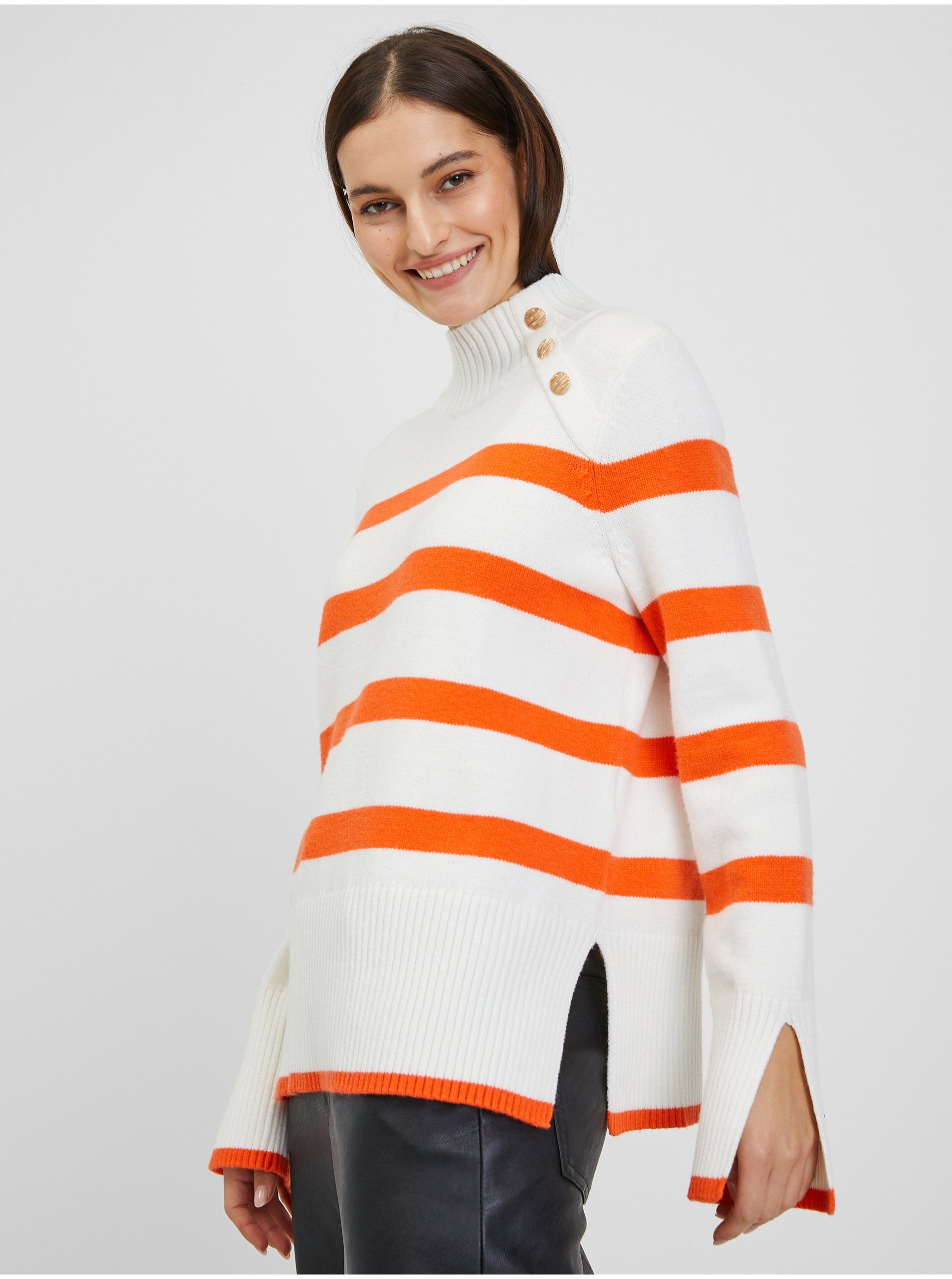 Orange-weißer gestreifter Damen Pullover ORSAY | Orsay.at - Der ...