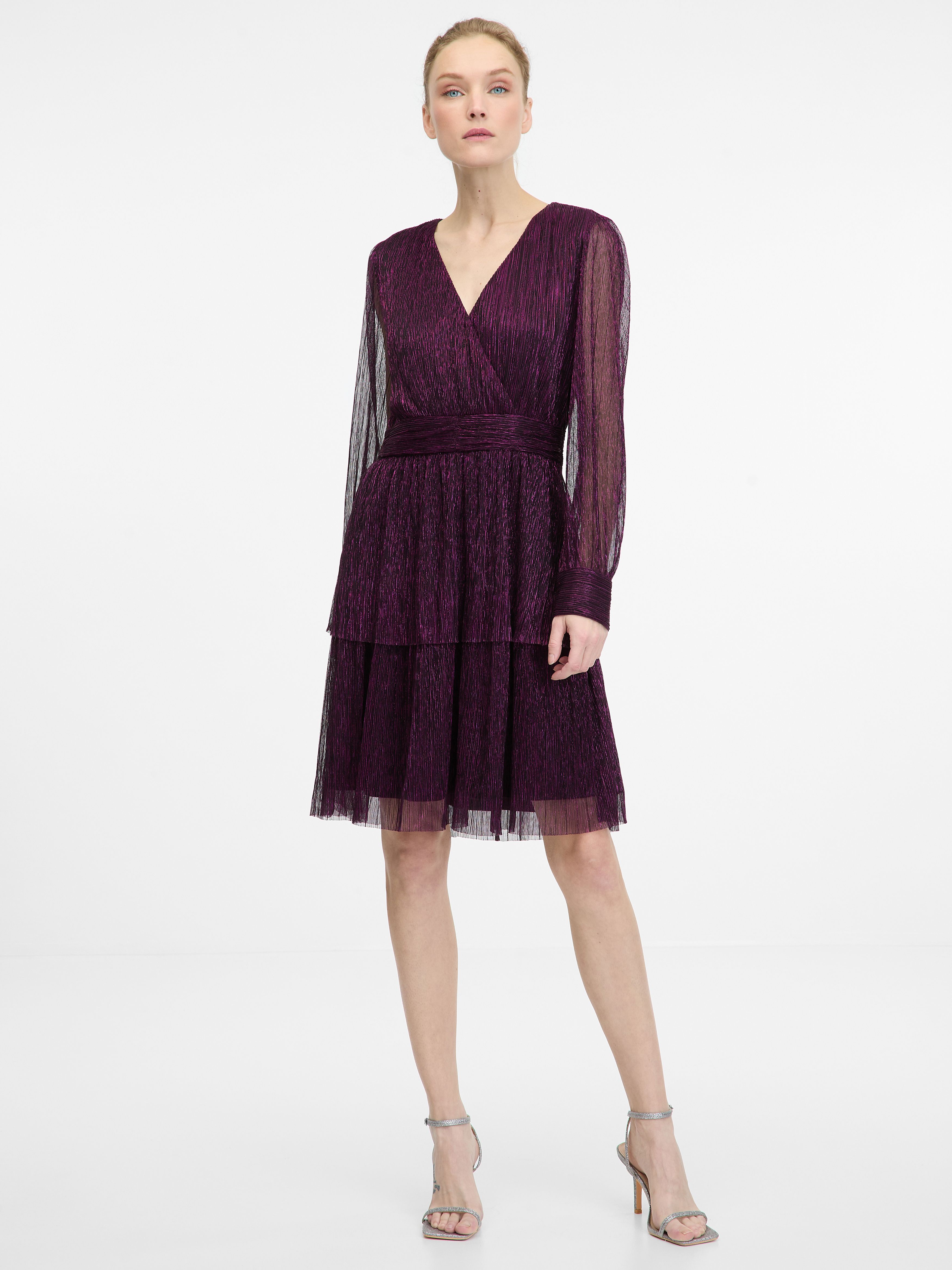 Rochie violet pentru femei, până la genunchi ORSAY | Orsay.ro ...